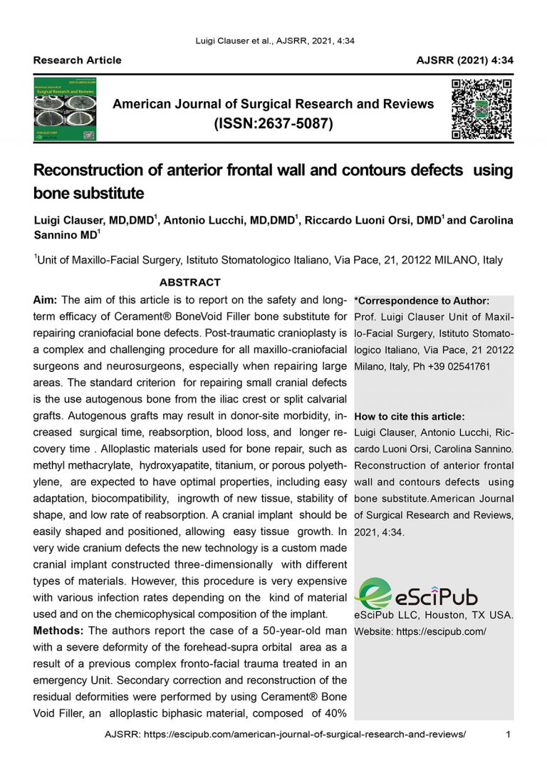 Reconstruction of anterior frontal wall - Prof. Luigi Clauser